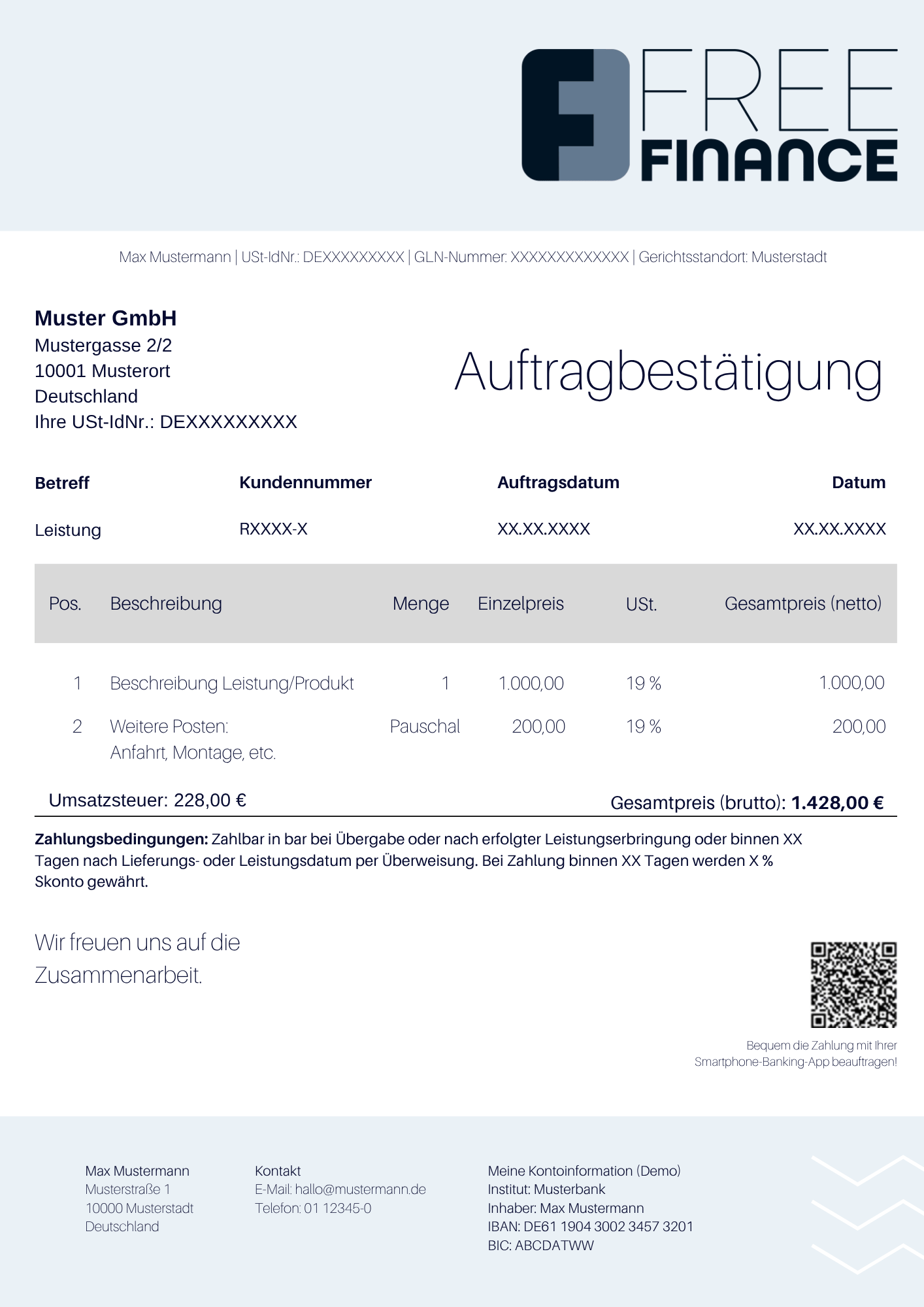 Auftragsbestätigung in Deutschland | mit kostenloser Vorlage